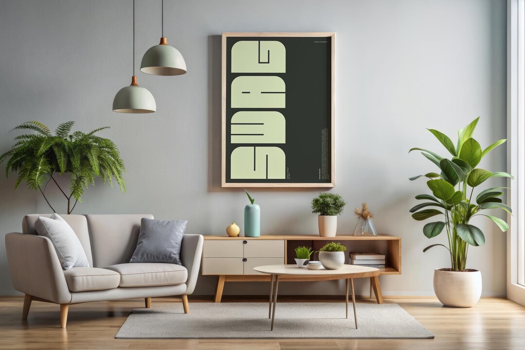SWAG Typography Poster Set – Modern Printable Wall Art – Retro Green ...