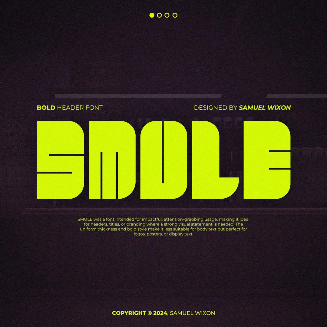 SMULE Bold Display Font Typeface for Headers, Advertising, Posters ...