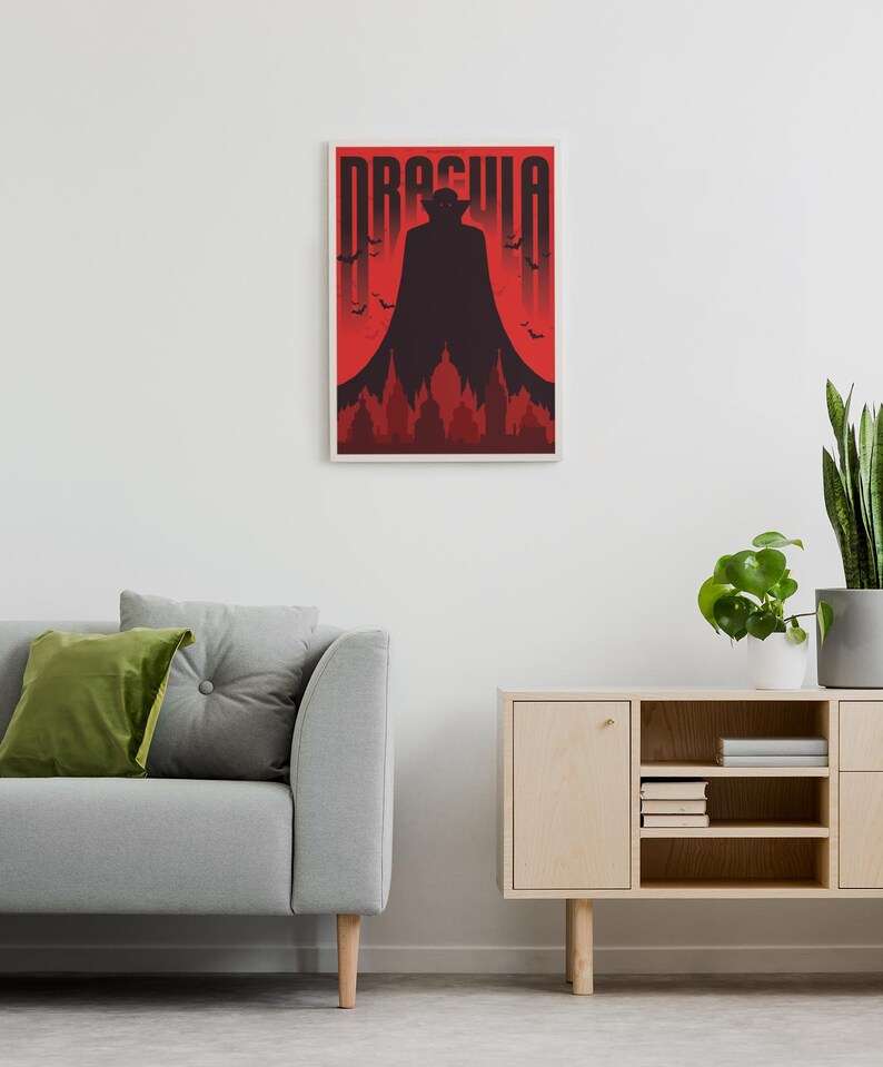 Bram Stoker's Dracula Graphic Poster – Gothic Horror Wall Art – Red and ...
