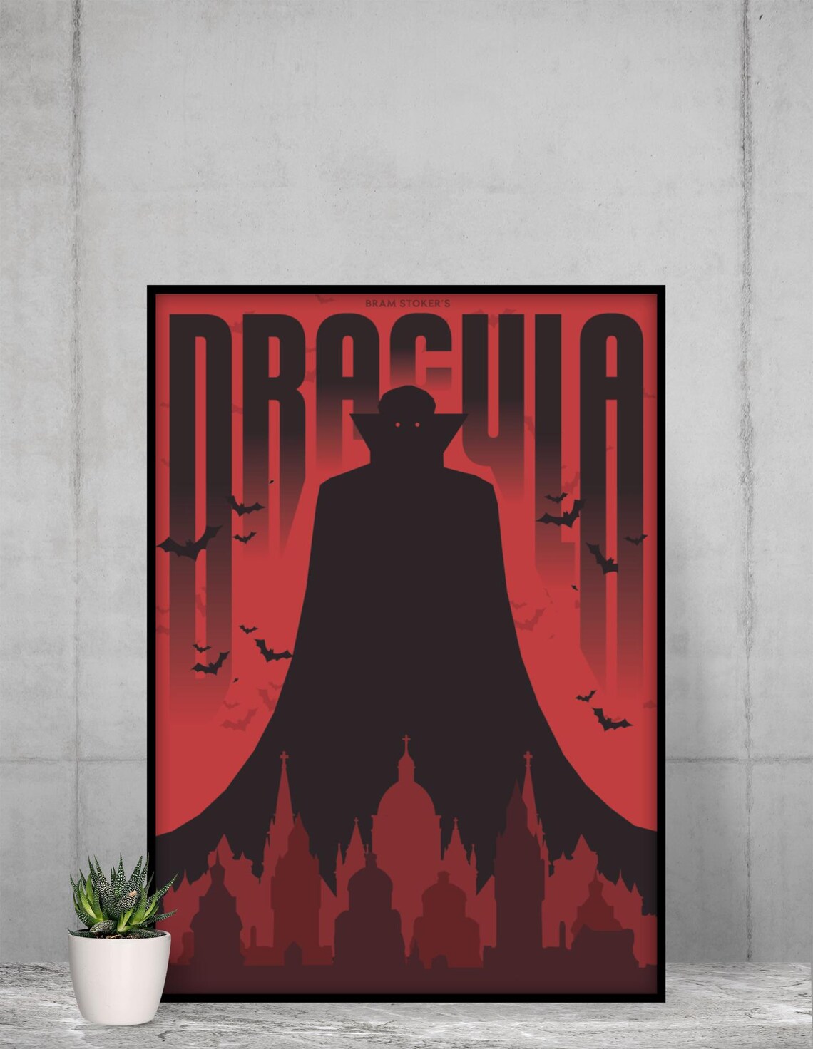 Bram Stoker's Dracula Graphic Poster – Gothic Horror Wall Art – Red and ...