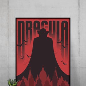Bram Stoker's Dracula Graphic Poster – Gothic Horror Wall Art – Red and ...