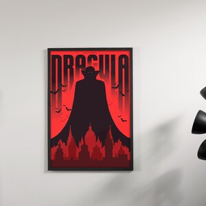 Bram Stoker's Dracula Graphic Poster – Gothic Horror Wall Art – Red and ...