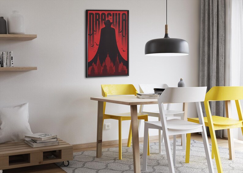 Bram Stoker's Dracula Graphic Poster – Gothic Horror Wall Art – Red and ...