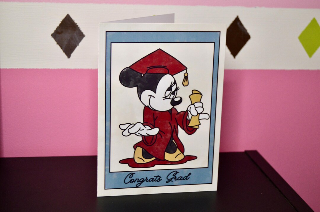 Minnie Mouse - Congrats Grad - Graduation Greeting Card - Etsy
