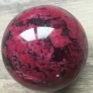 Peach Blossom Stone Jade Ball, Crystal Sphere, Crystal Ball, Crystal ...