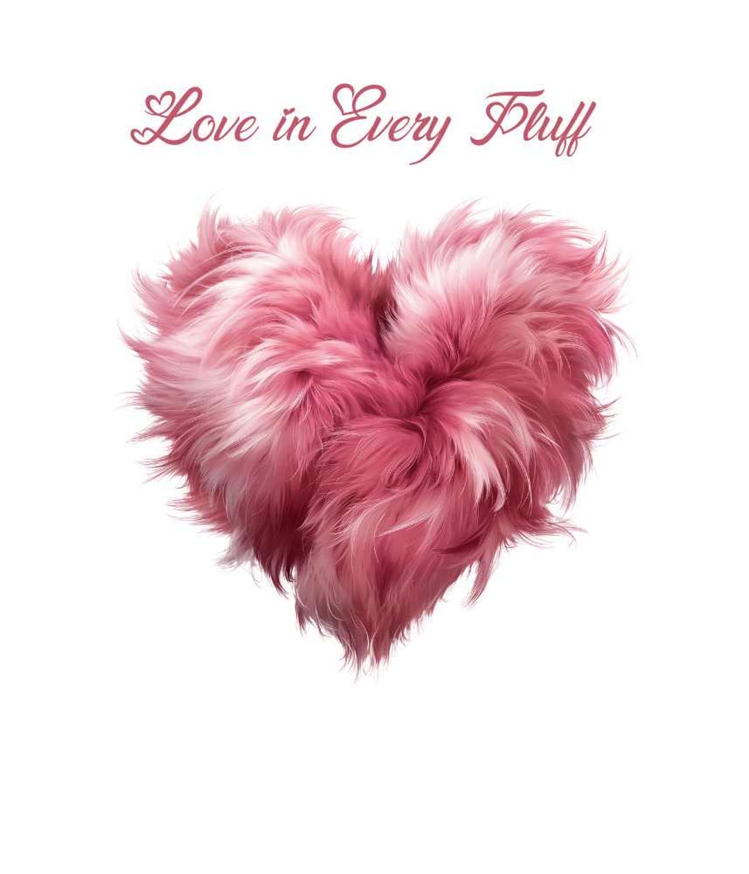 Fluffy Pink Heart PNG, Valentine's Day Clipart (digital Download - Etsy