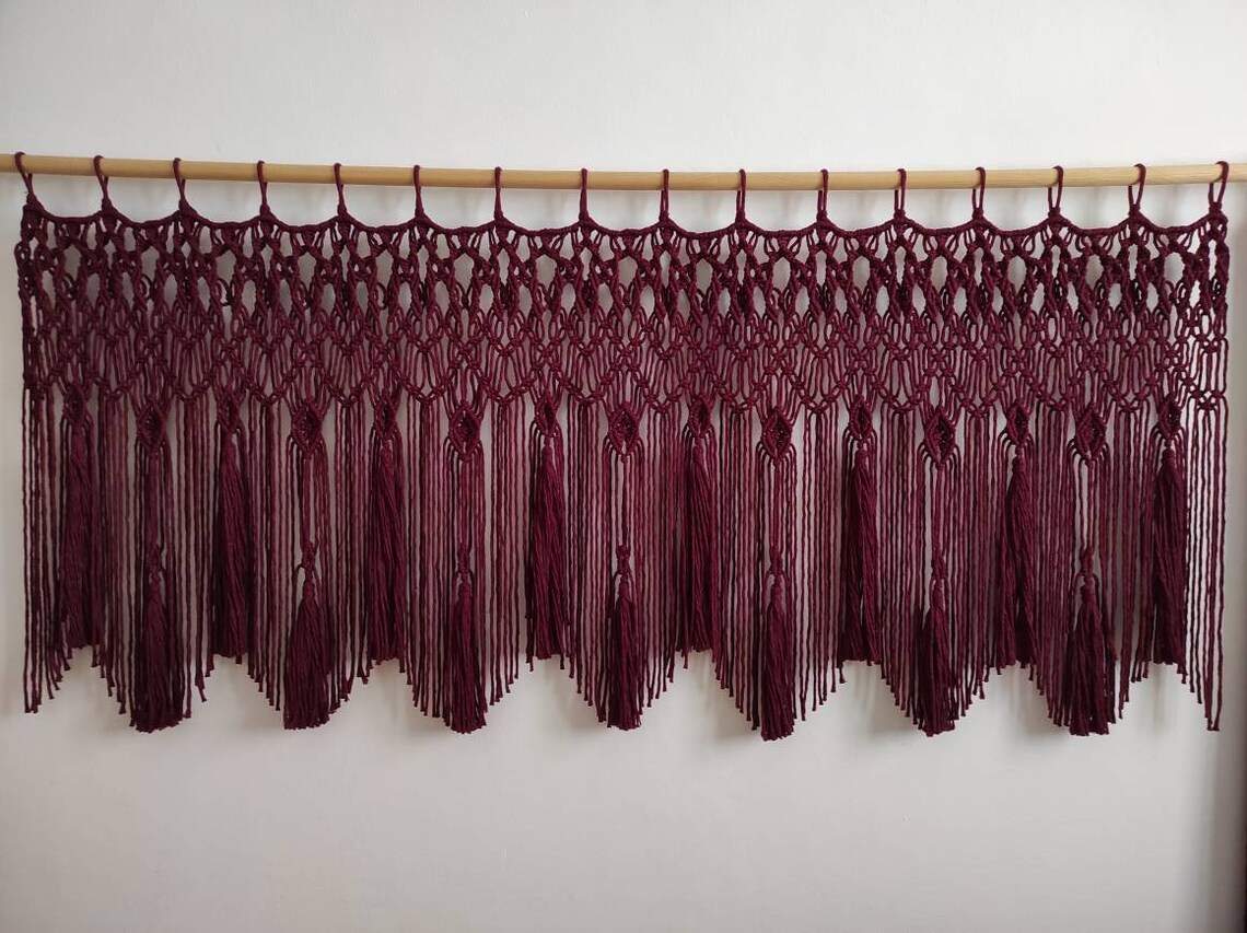 Decor Macrame Curtainbanner Macrame Macrame Wallart. Window - Etsy
