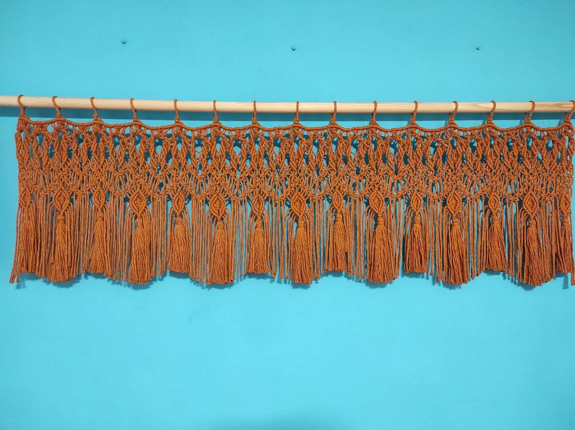 Decor Macrame Curtain Banner Macrame Window Macrame Curtain. | Etsy