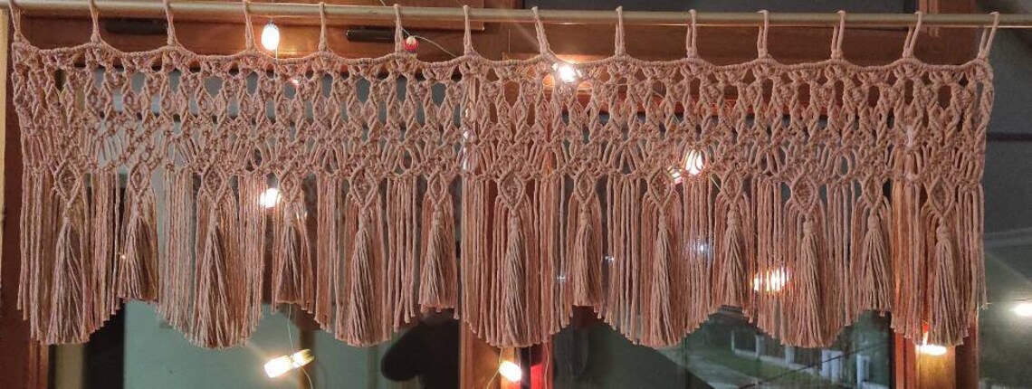 Decor Macrame Curtain Banner Macrame Window Macrame Curtain. | Etsy