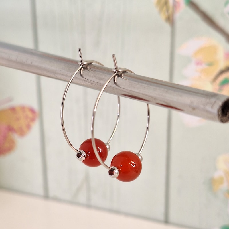 Red Minimalistic Earrings - Etsy UK