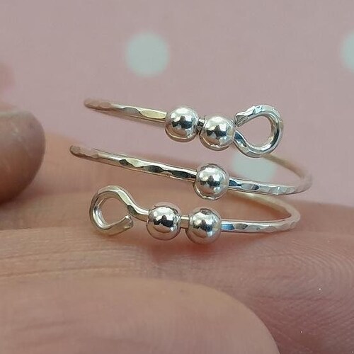 Fidget Thumb Ring 925 Sterling Silver Wire & Balls Hand - Etsy UK
