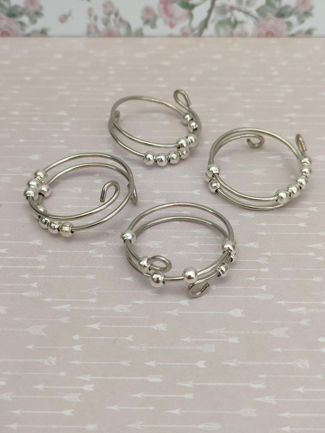 Thumb Fidget Ring Anxiety Ring With Silver Colour Balls 1x | Etsy