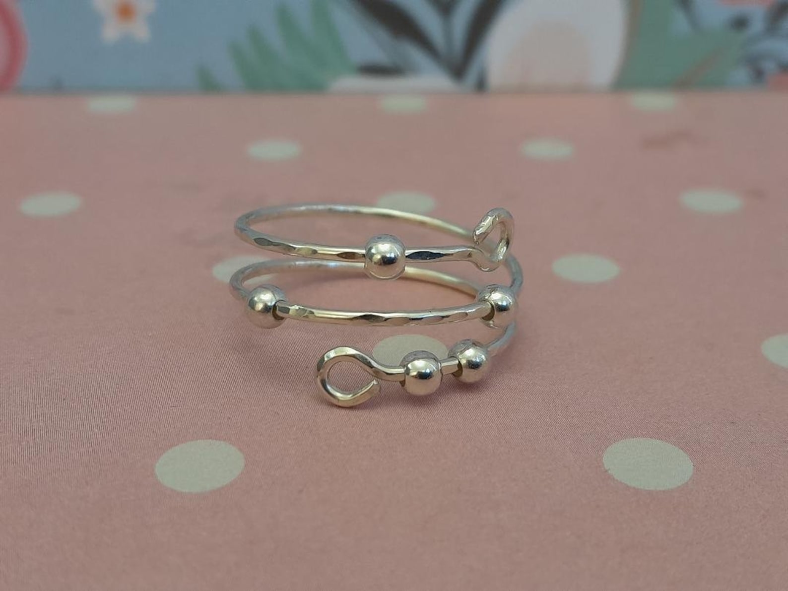Fidget Thumb Ring 925 Sterling Silver Wire & Balls Hand - Etsy UK