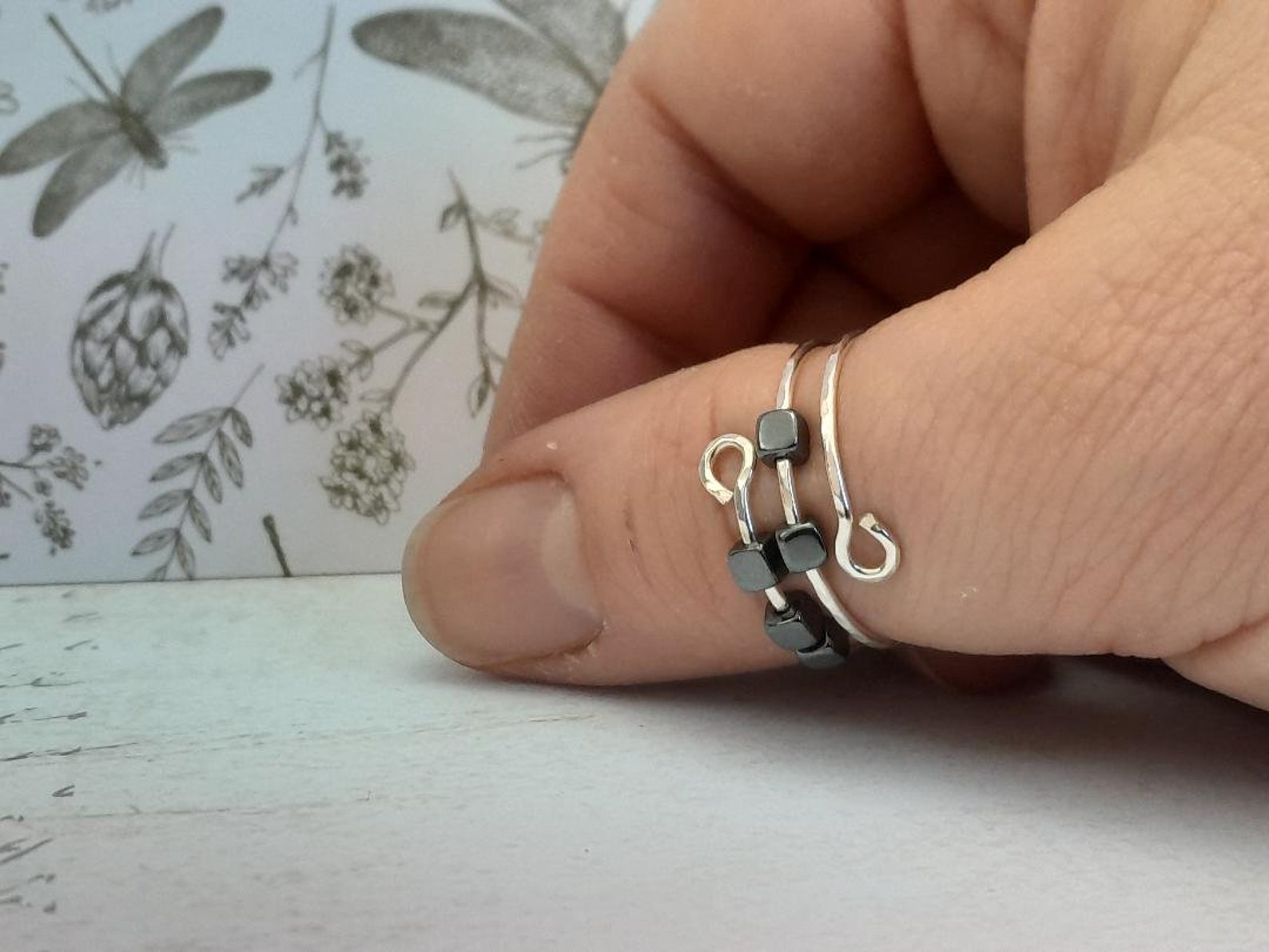925 Silver Thumb Fidget Ring Anxiety Ring Skin Picking Ring - Etsy UK