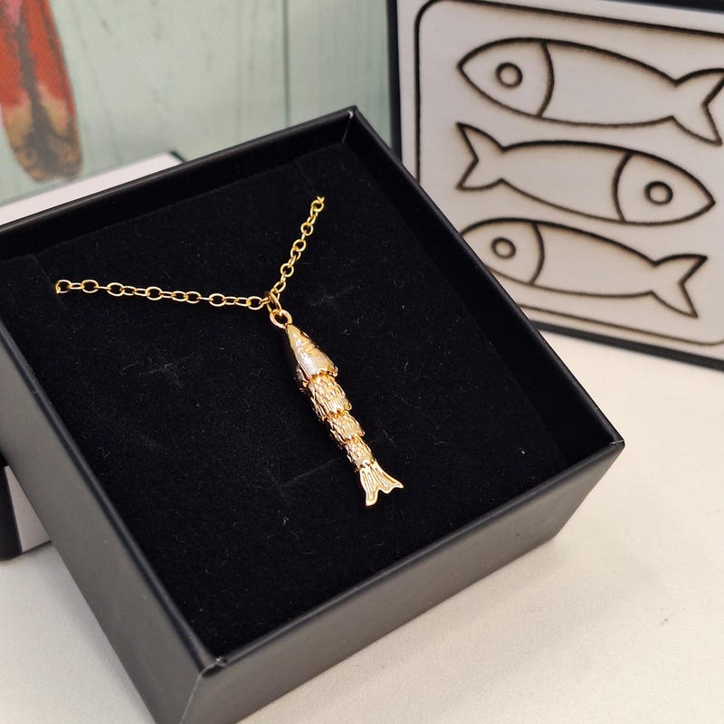 Lucky Fish Necklace Gold - Etsy UK