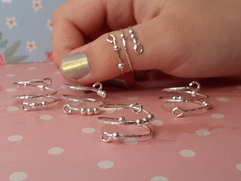 Fidget Thumb Ring 925 Sterling Silver Wire & Balls Hand - Etsy