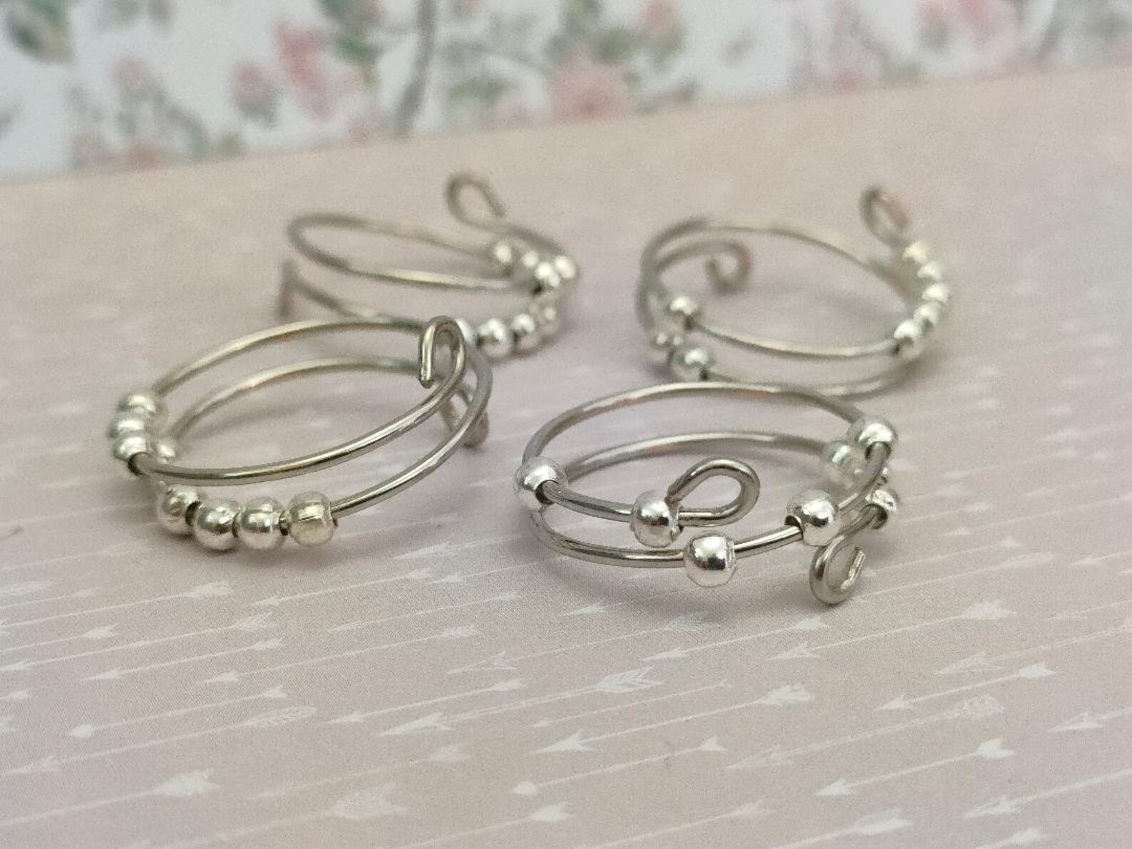 Thumb Fidget Ring Anxiety Ring With Silver Colour Balls 1x | Etsy