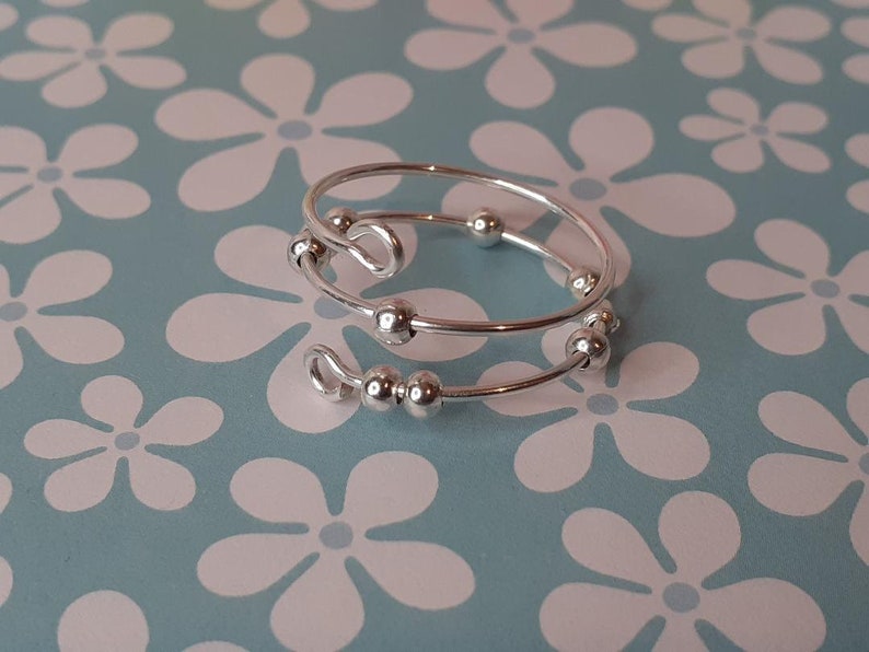 Thumb Fidget Ring Anxiety Ring With Silver Colour Balls 1x | Etsy