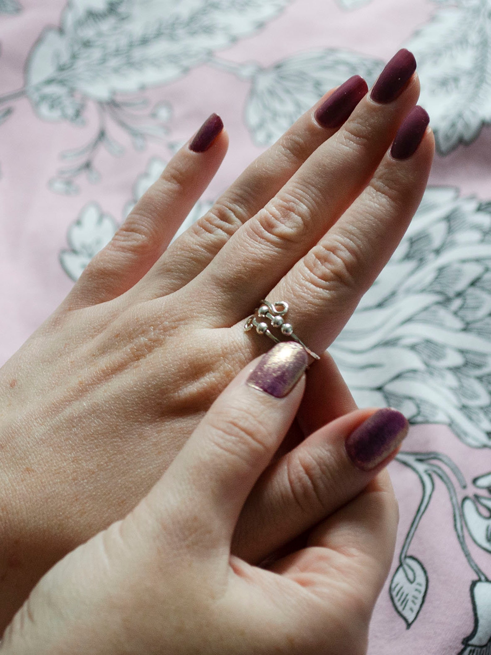 Fidget Thumb Ring 925 Sterling Silver Wire & Balls Hand - Etsy UK