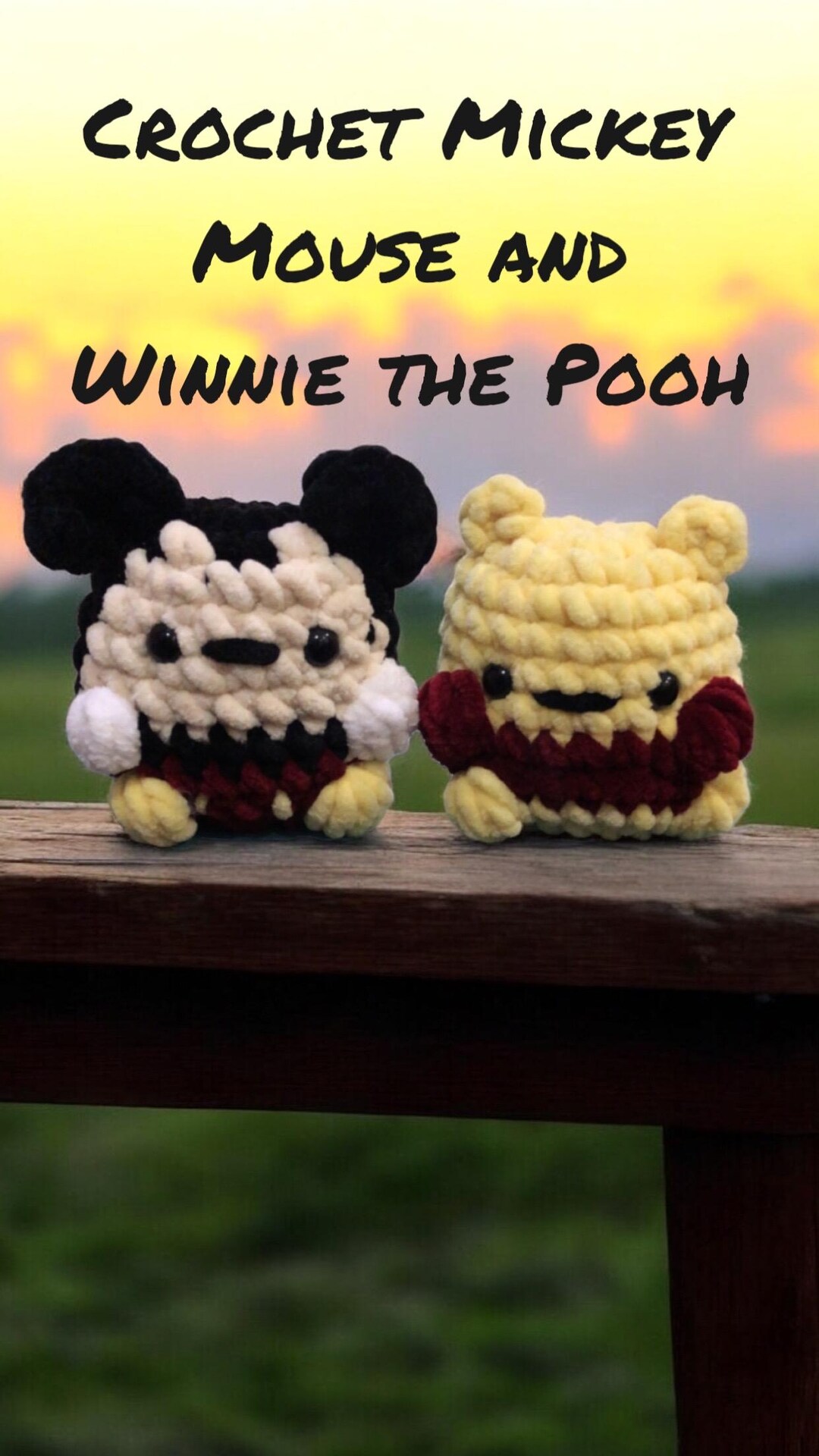 Crochet Mickey Mouse and Winnie the Pooh - Etsy