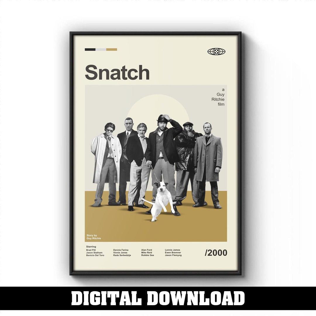 Mid Century Modern Snatch Poster Digital Print, Custom Movie Wall Art ...