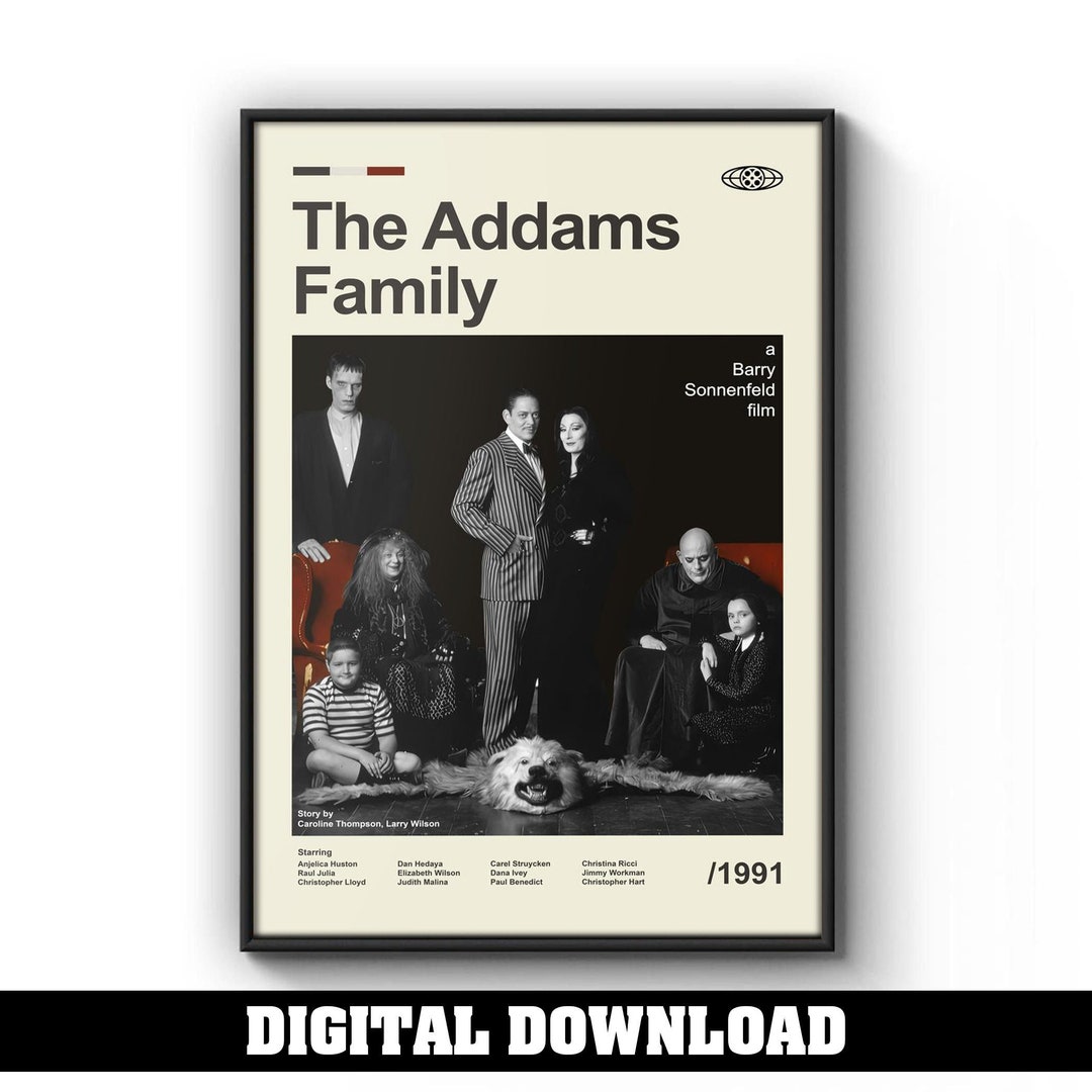Mid Century Modern the Addams Family Poster Digital Print, Custom Movie ...