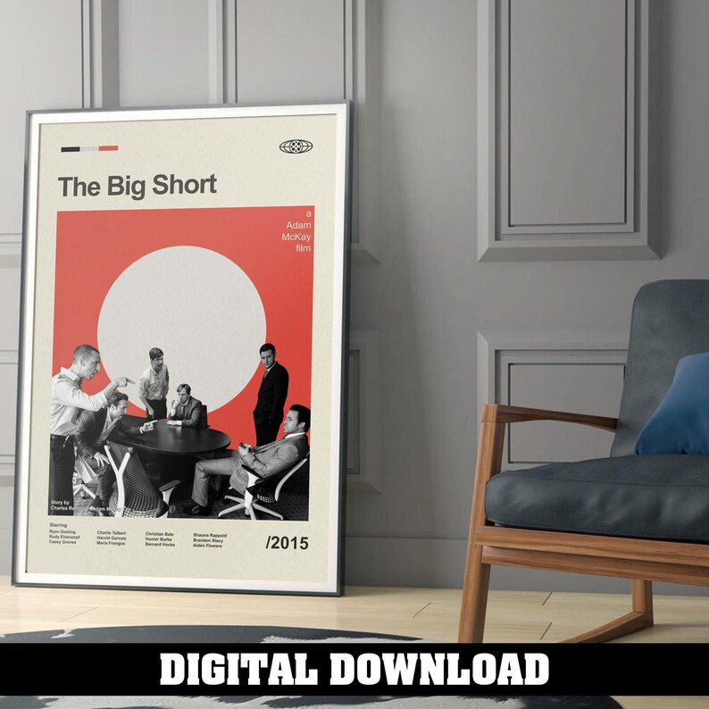 Mid Century Modern the Big Short Poster Digital Print, Custom Movie ...