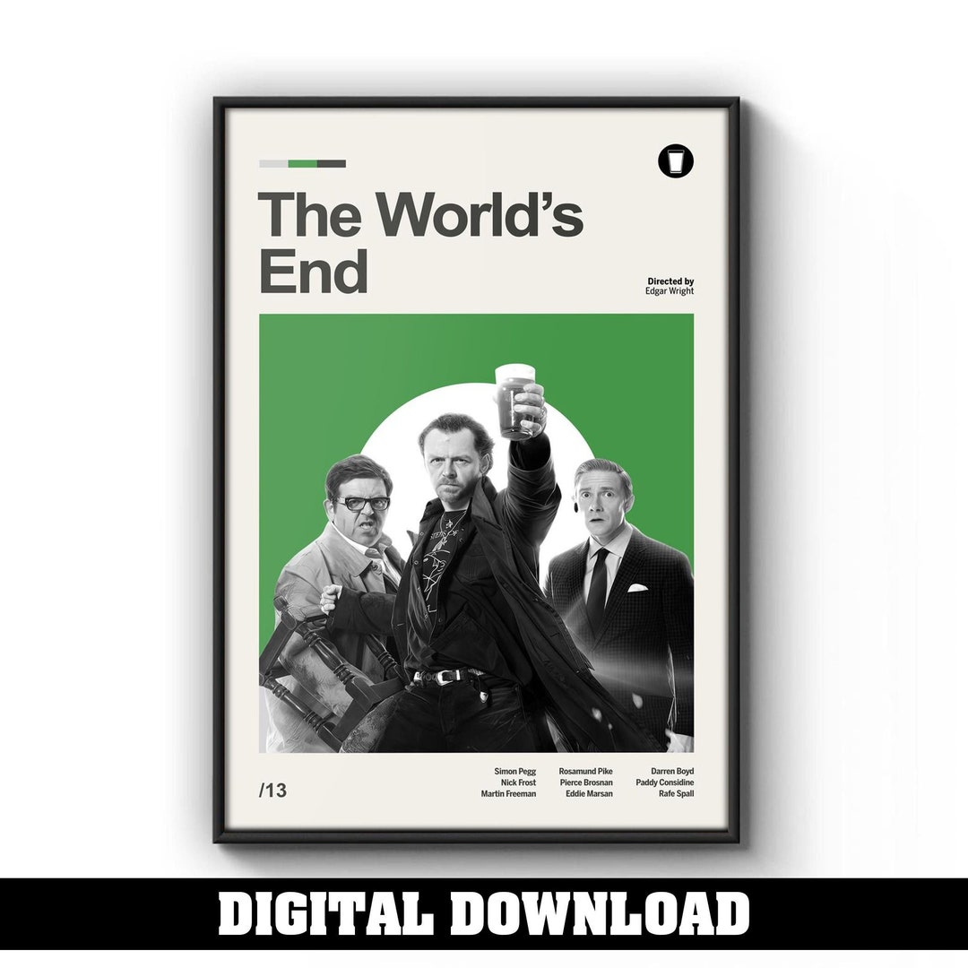 Mid Century Modern the World's End Poster Digital Print, Custom Movie ...