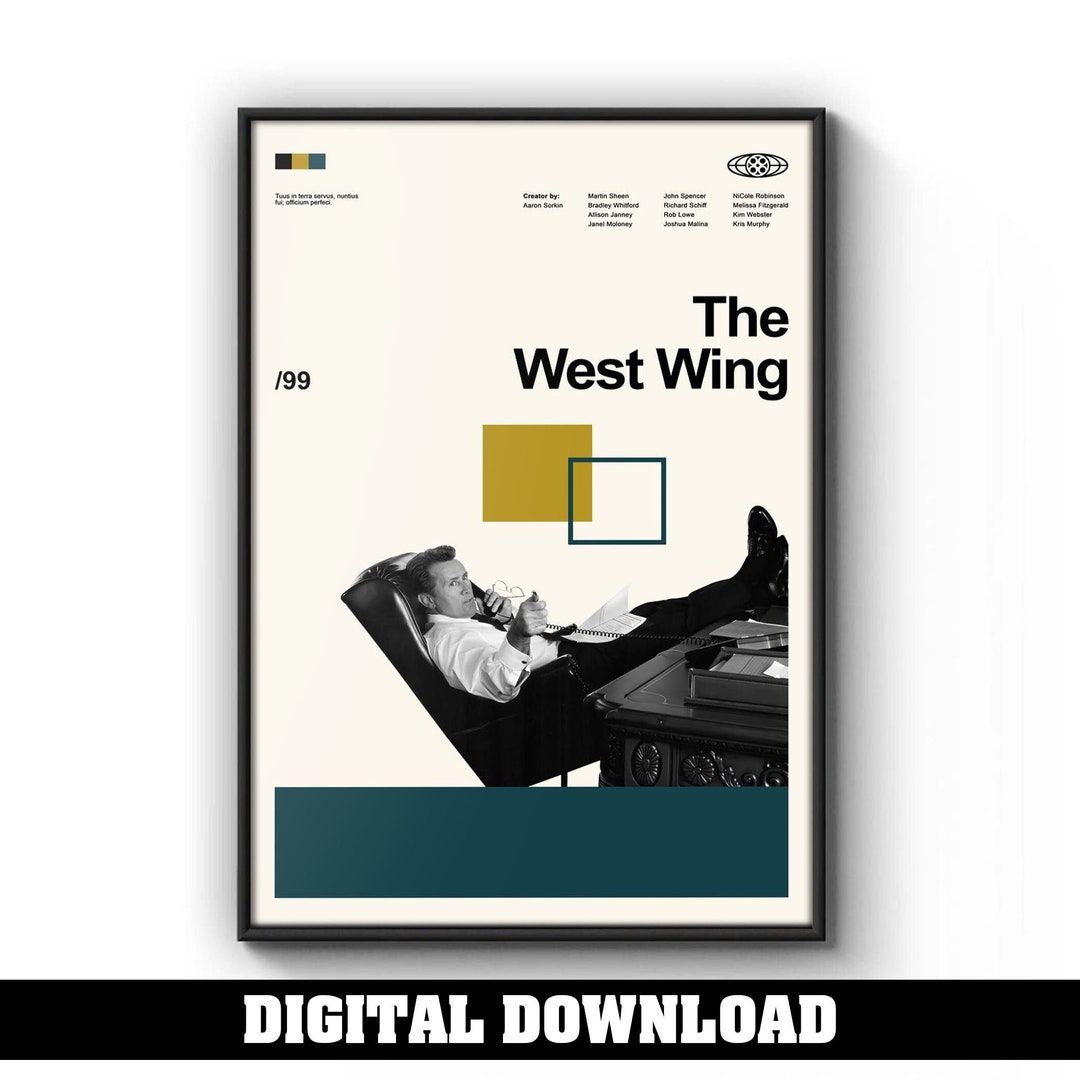 Mid Century Modern the West Wing Poster Digital Print, Custom Movie ...