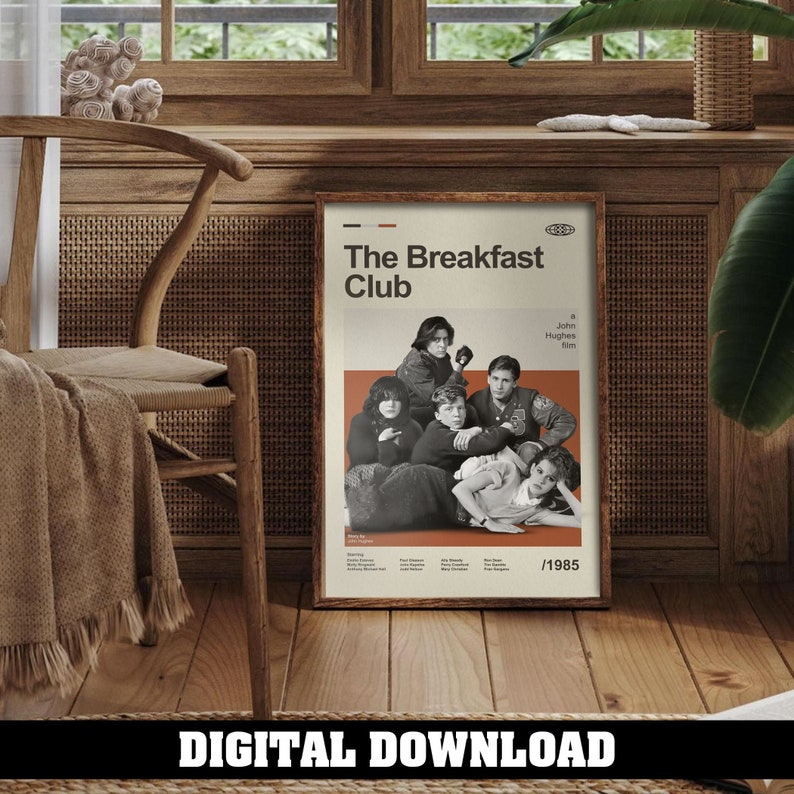 Mid Century Modern the Breakfast Club Poster Digital Print, Custom ...