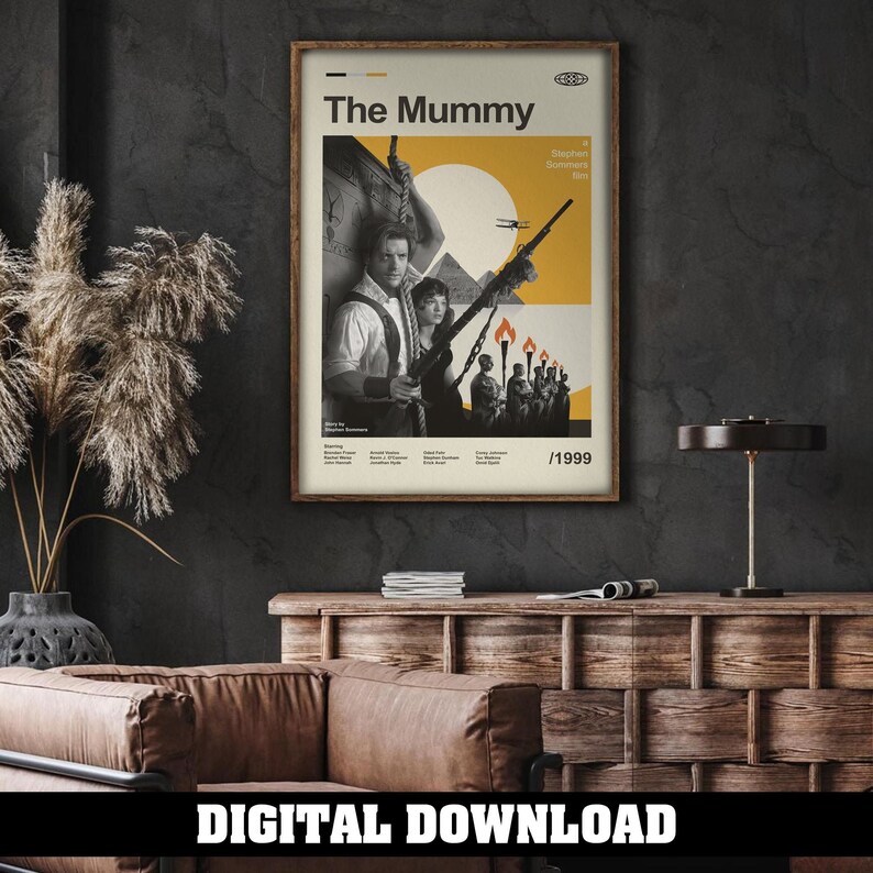Mid Century Modern the Mummy Poster Digital Print, Custom Movie Wall ...