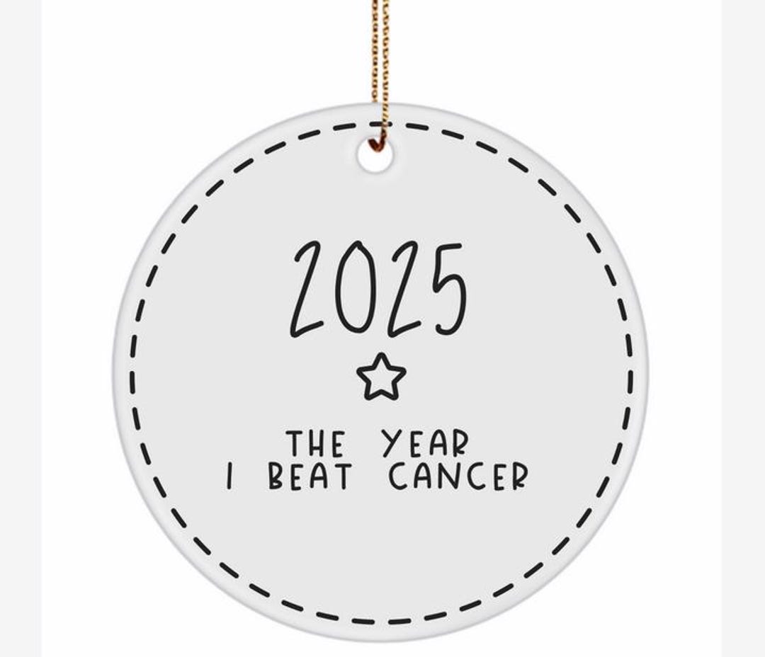 2025 the Year I Beat Cancer Gifts Him or Her Custom Ornament Minimalist ...
