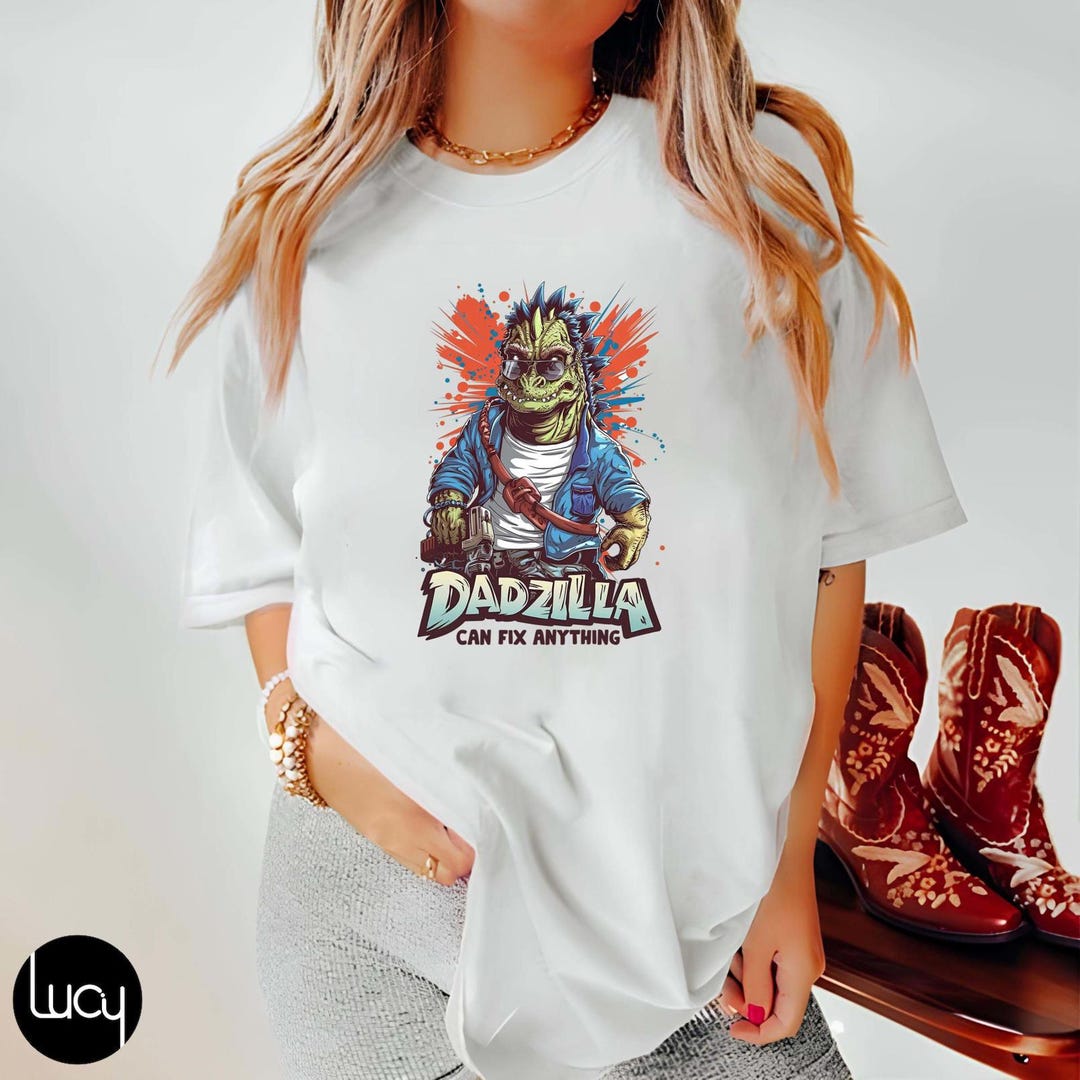Dadzilla Can Fix Anything Shirt, Dadzilla Shirt, Godzilla Men Shirt ...