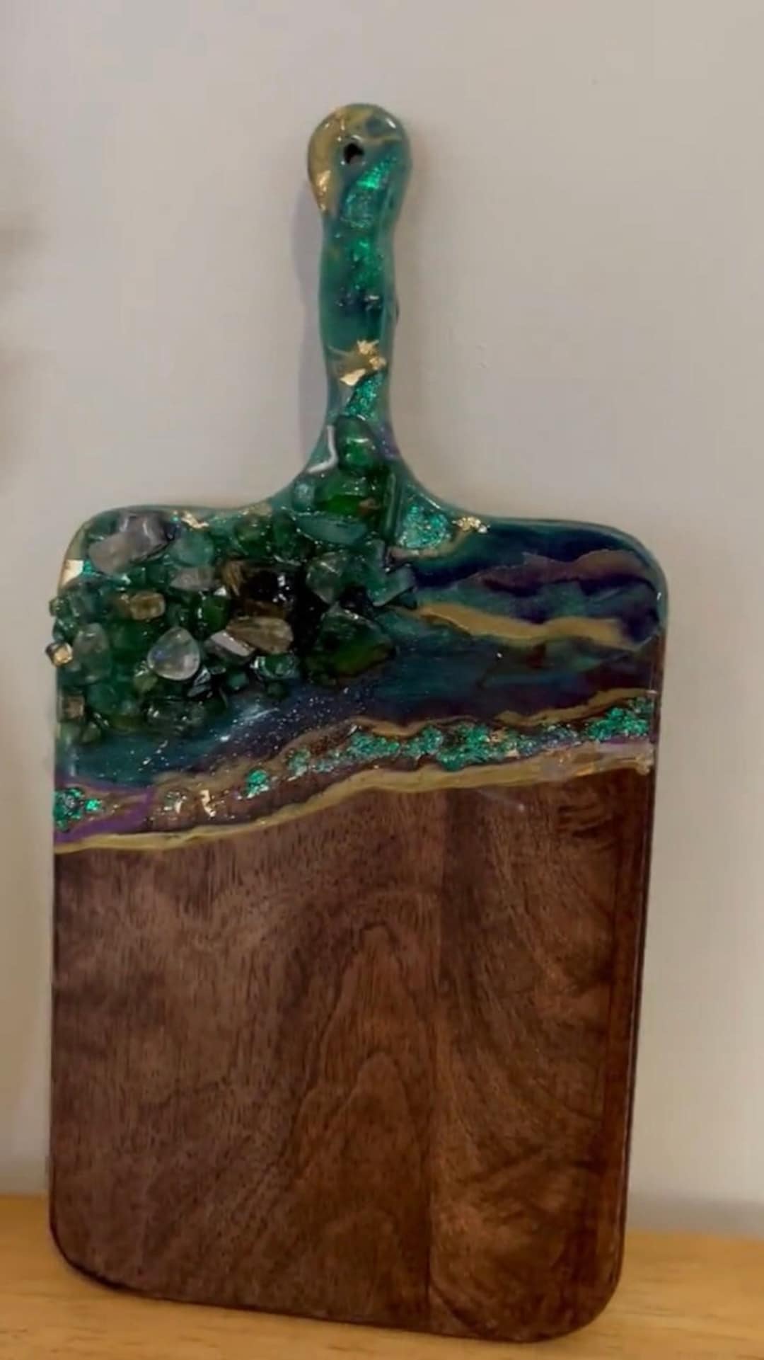 Charcuterie Board | Emerald Green | Resin Geode - Etsy