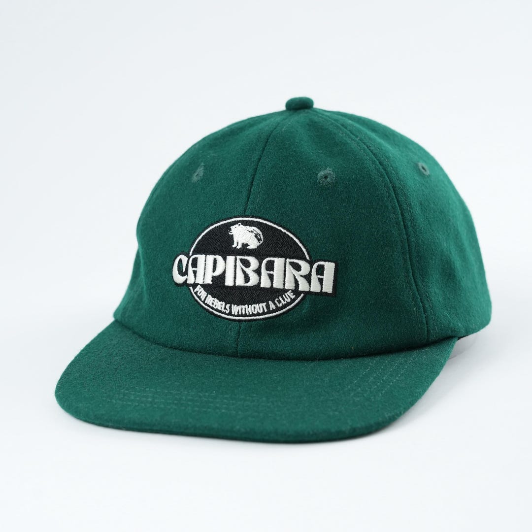Capibara Handmade Woolblend Sixpanel Cap in Pine Green - Etsy