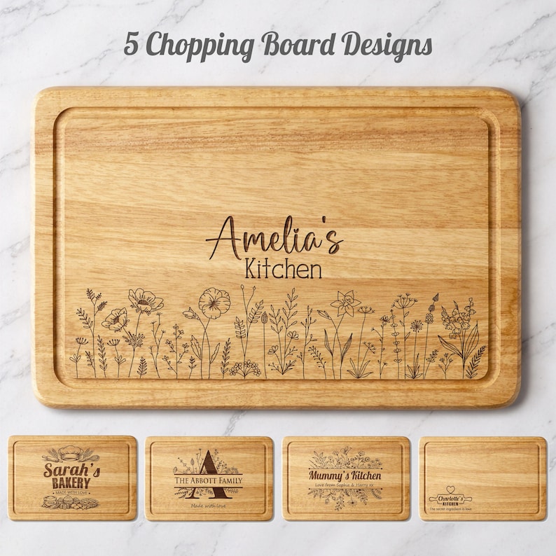 Personalised Solid Wood Chopping Board 30 X 20 Cm – Custom Laser ...