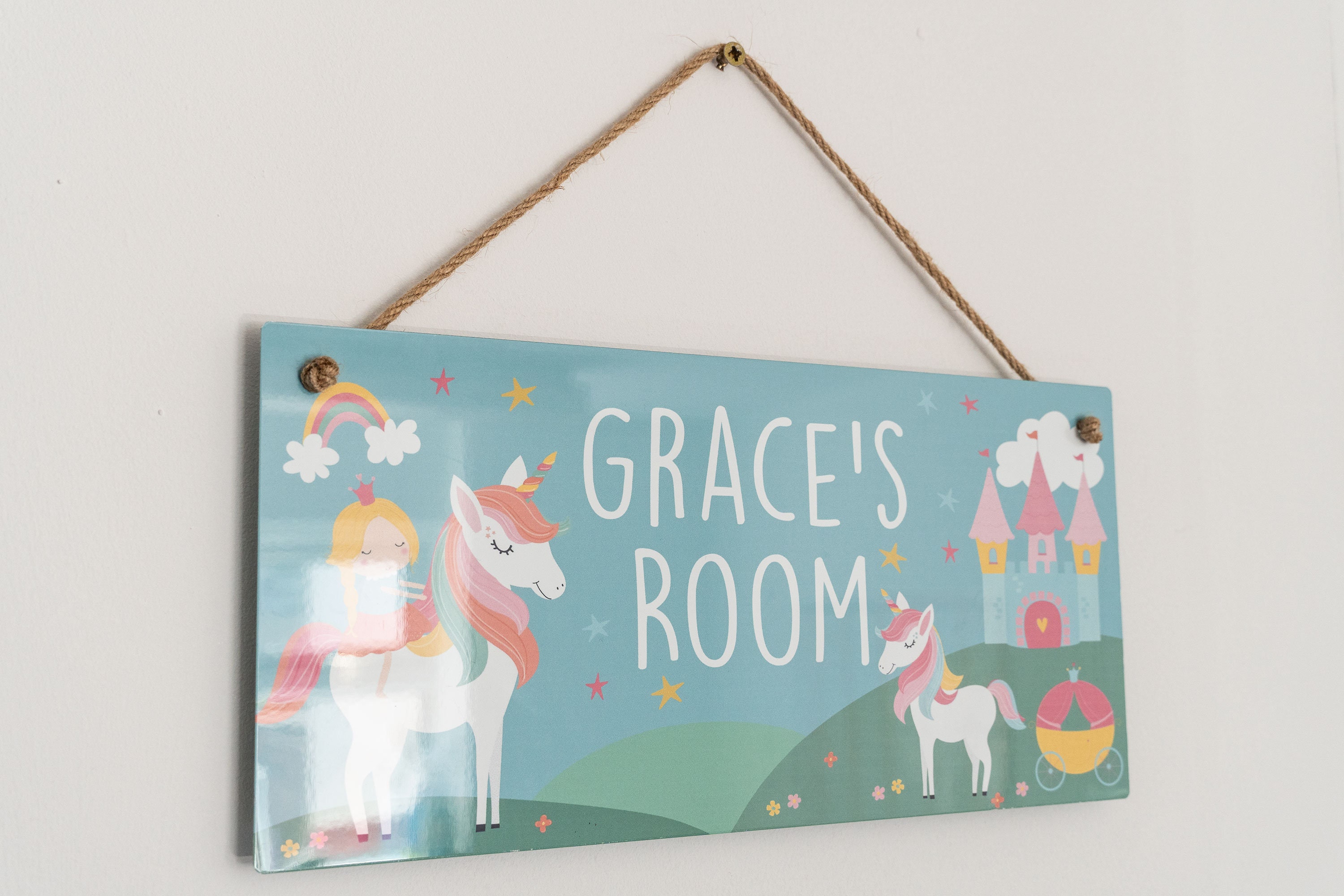 Personalised Room Sign With Childs Name Unicorn Princess - Etsy UK
