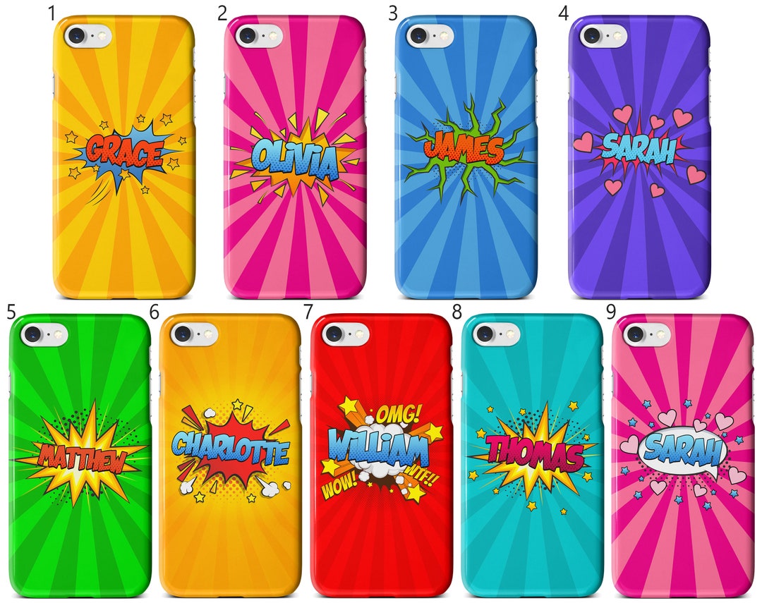 Personalised Comic Caption Phone Case With Name or Message for Apple ...