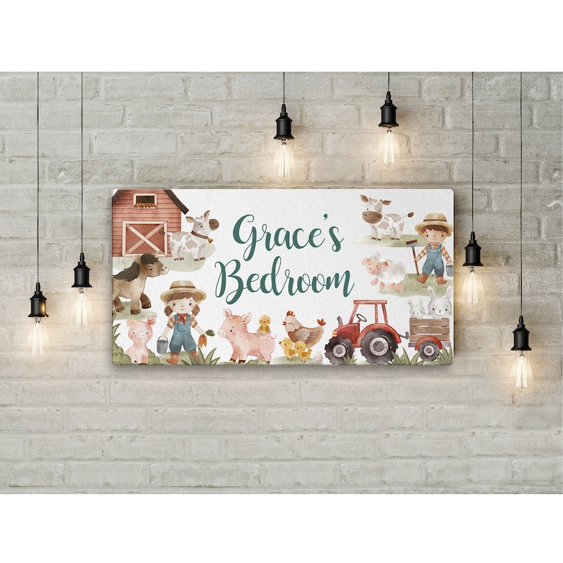 Personalised Room Sign With Childs Name Farm Yard Animal - Etsy