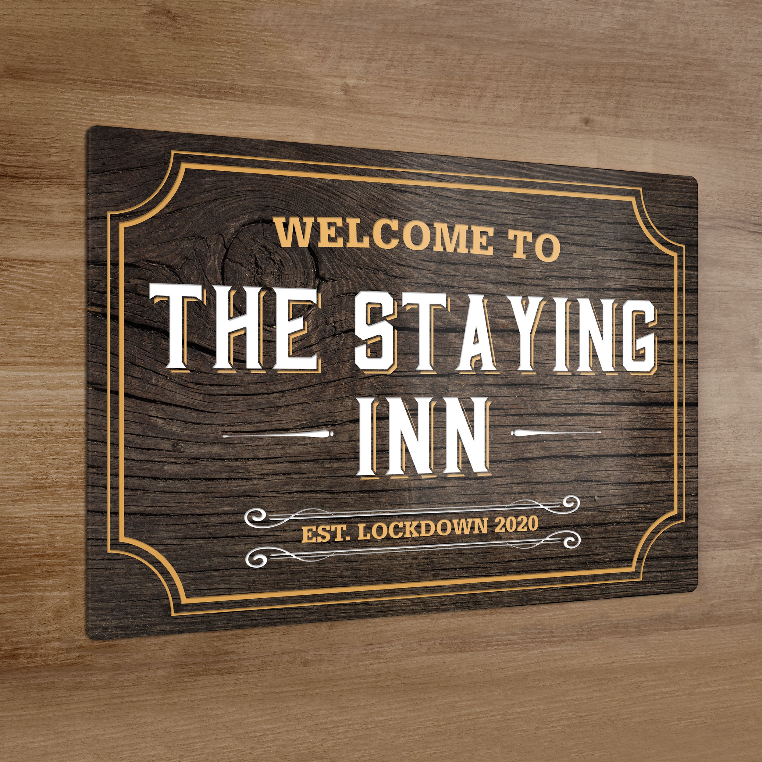 Personalised Welcome Bar Sign With Aged Wood Background. Gloss - Etsy UK