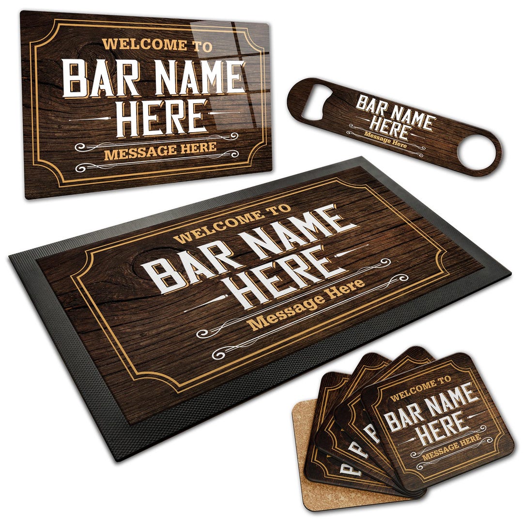 Personalised Bar Items for Home Pub or Bar - Custom Made Gift Accessory ...