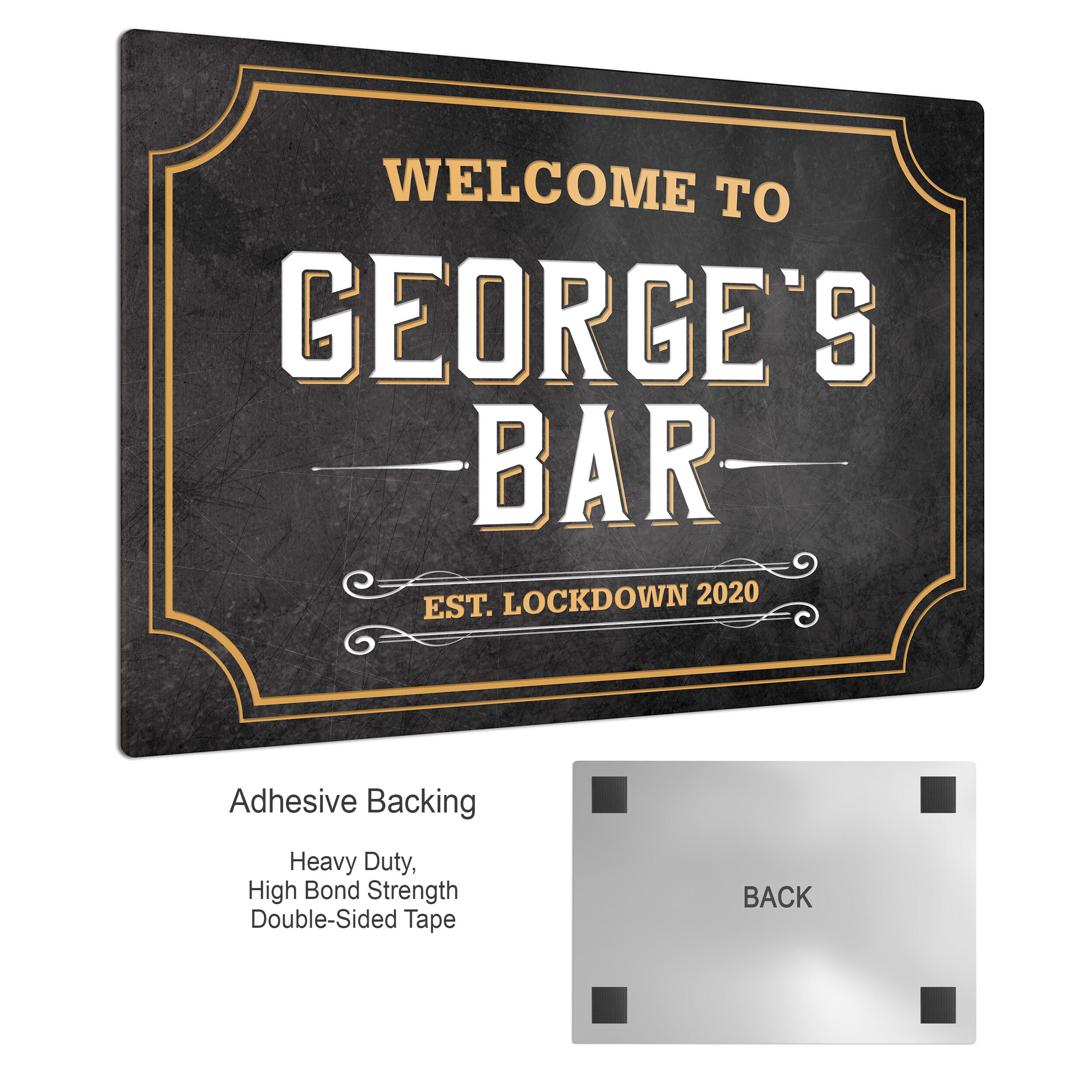 Personalised Welcome Bar Sign with Rustic Black Chalk Board | Etsy