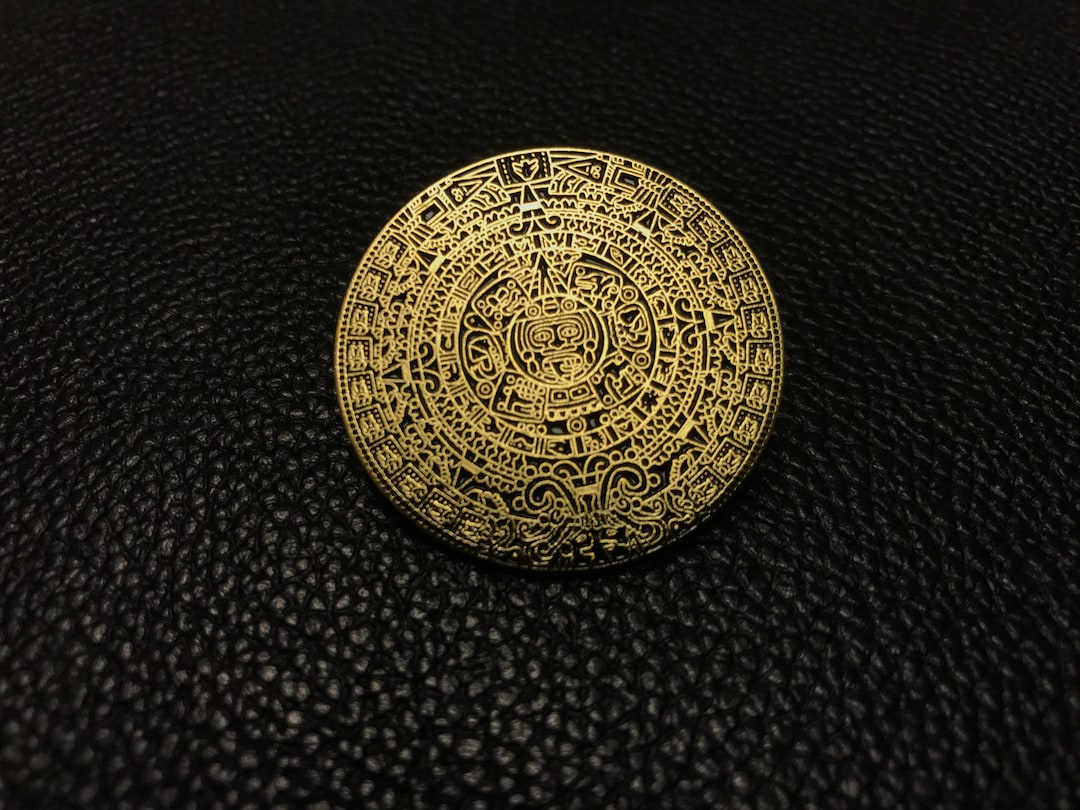Gold Aztec Calendar Enamel Pin - Etsy