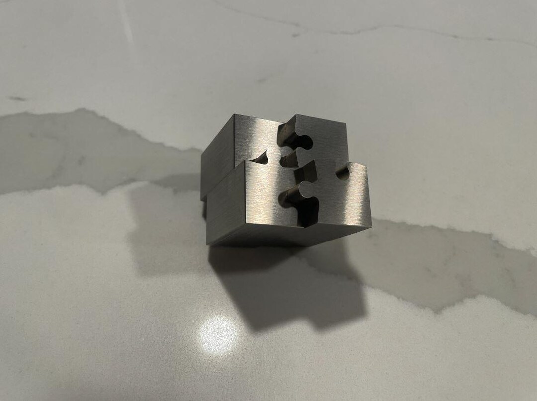 CUBIT - 1.5" Wire EDM Stainless Steel Jigsaw Puzzle Cube Near-zero ...