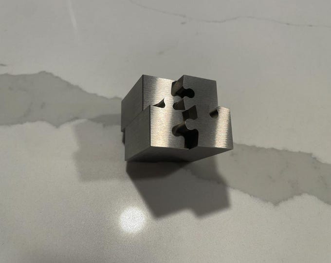 CUBIT - 1.5" Wire EDM Stainless Steel Jigsaw Puzzle Cube Near-zero ...