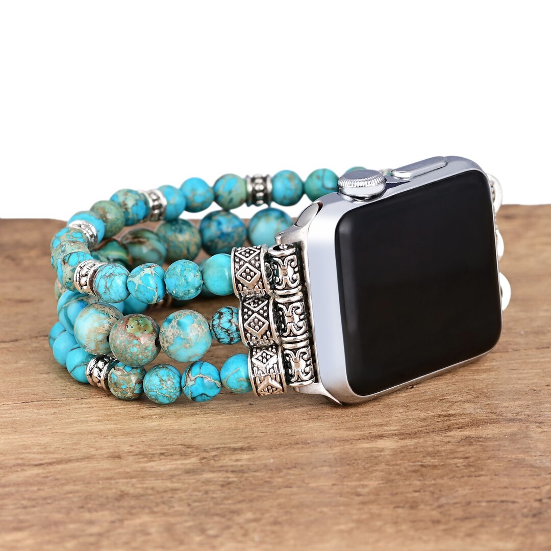 Fitbit Versa 4 Turquoise Beaded Bracelet Band Fitbit Versa - Etsy Australia