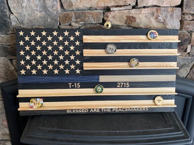Wooden Challenge Coin Flag - Etsy