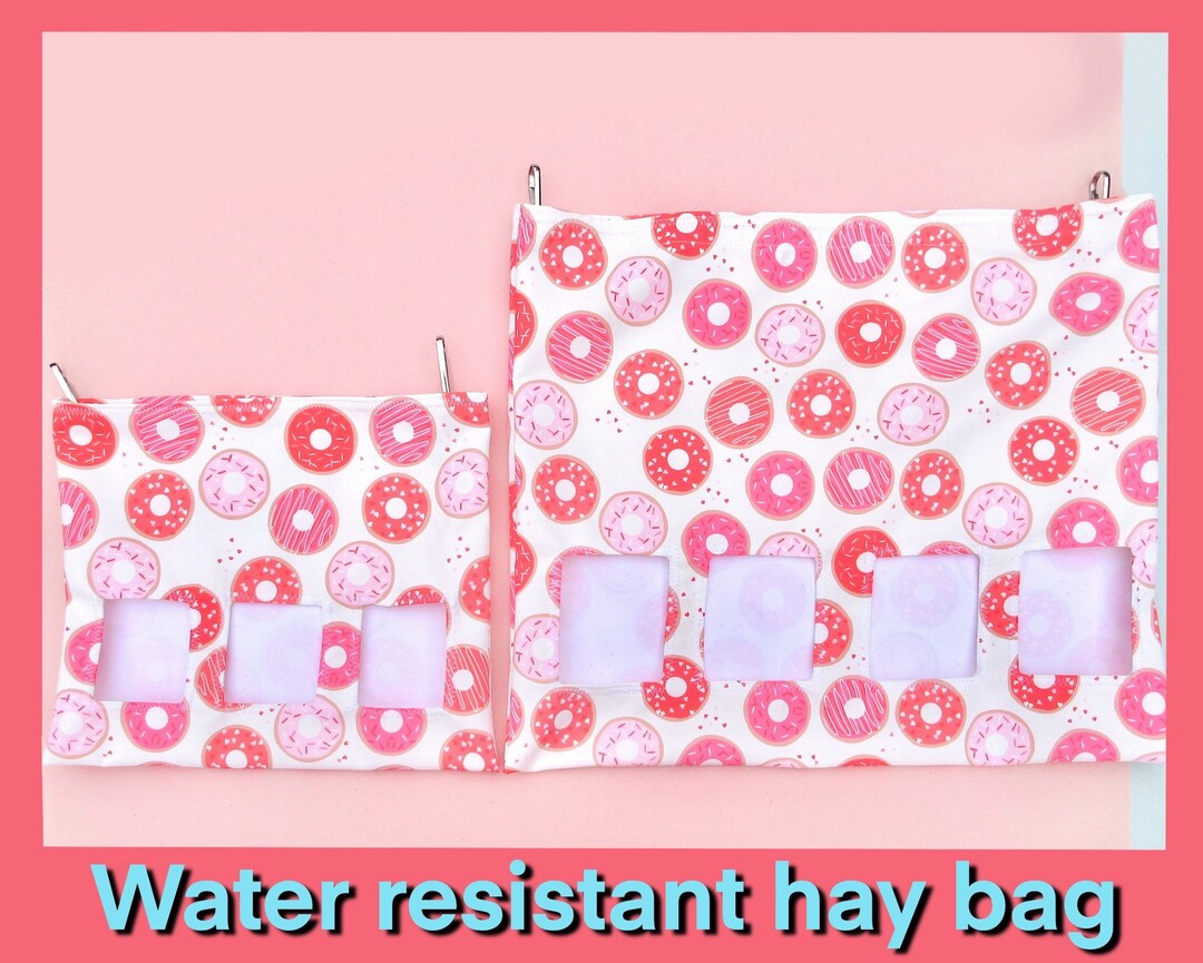 Water Resistant Donut Hay Bag Feeder, for Bunny Rabbit Guinea Pig ...