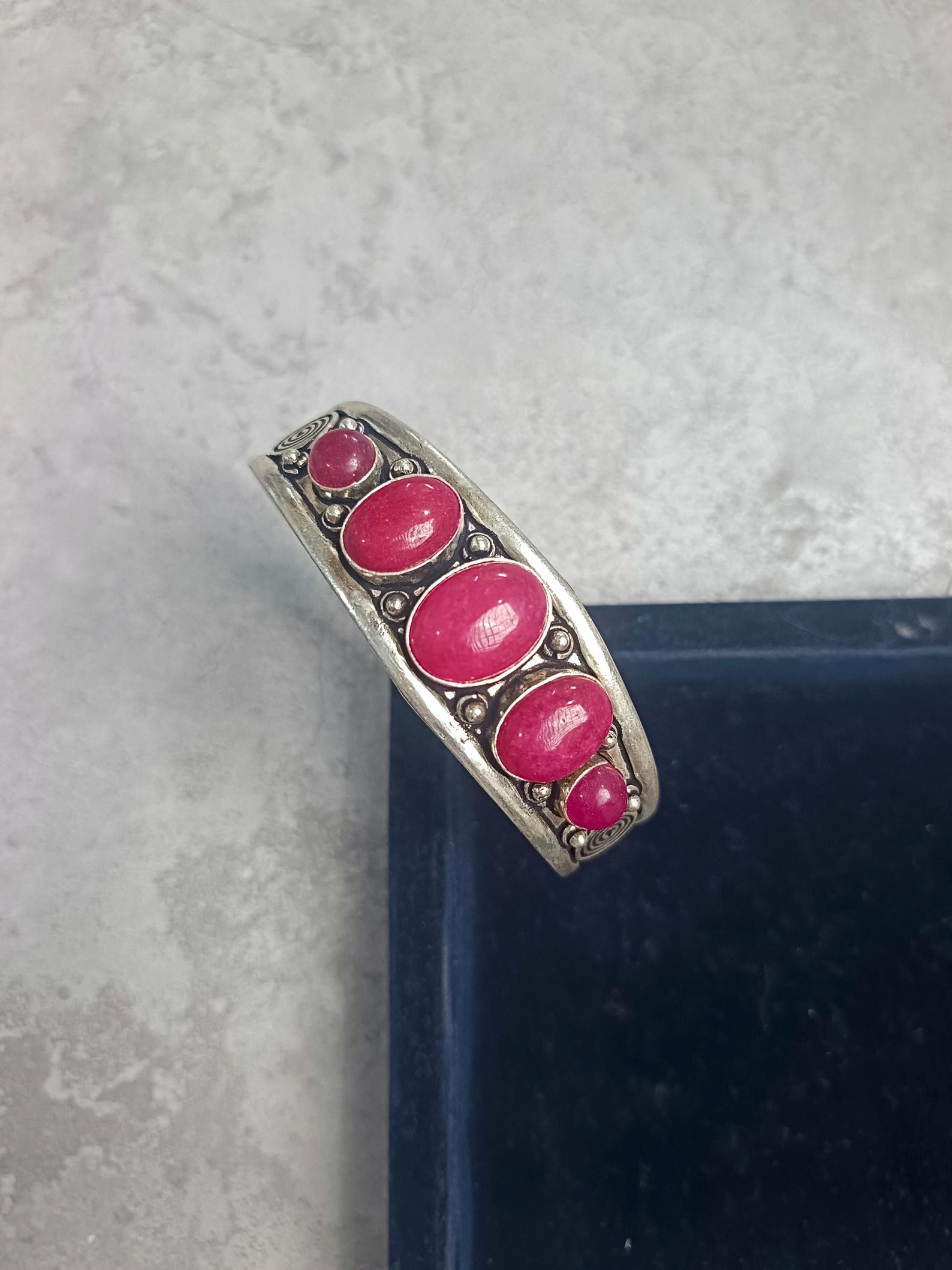 Natural RUBYSTONE Bangle, RUBYSTONE Cuff, Adjustable Bangle, Brass ...