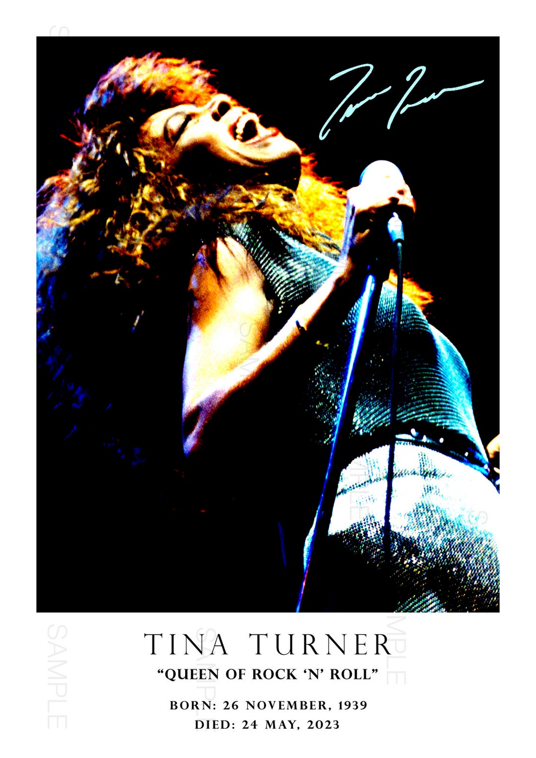 Best Selling Tina Turner Poster Tina Turner Tribute Print Memorabilia 3 ...